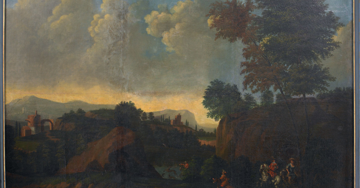 Wachstuchtapete – Blaue Stube – Freies Deutsches Hochstift